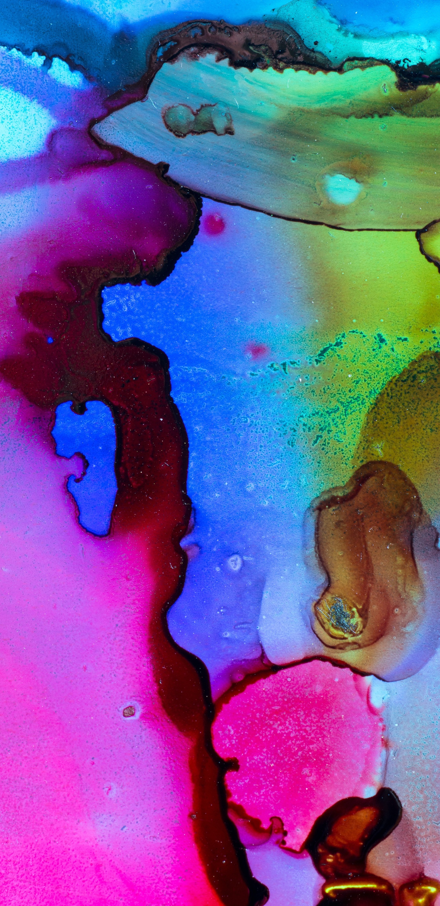 Обои акриловая краска, живопись, арт, вода, синий для Samsung Galaxy S8/S8+/S9/S9+/Note 8/Note 9 ...