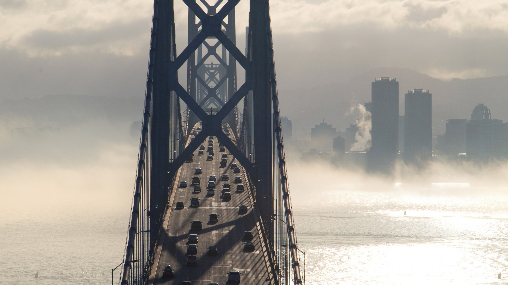 Обои Сан-Франциско-Окленд Бэй-Бридж, мост, СанФранциско, подвесной мост ...